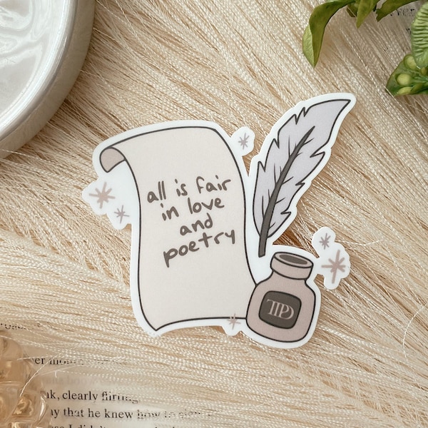 All's Fair in Love and Poetry Sticker, the Tortured Poets - Etsy