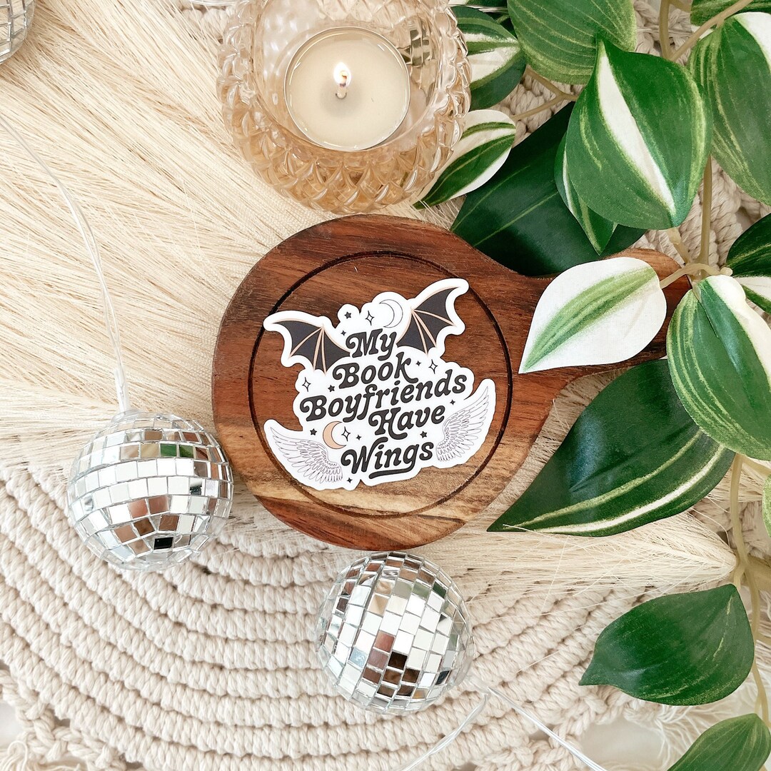 My Book Boyfriends Have Wings Sticker Bookish Sticker Book Lover Gift ...