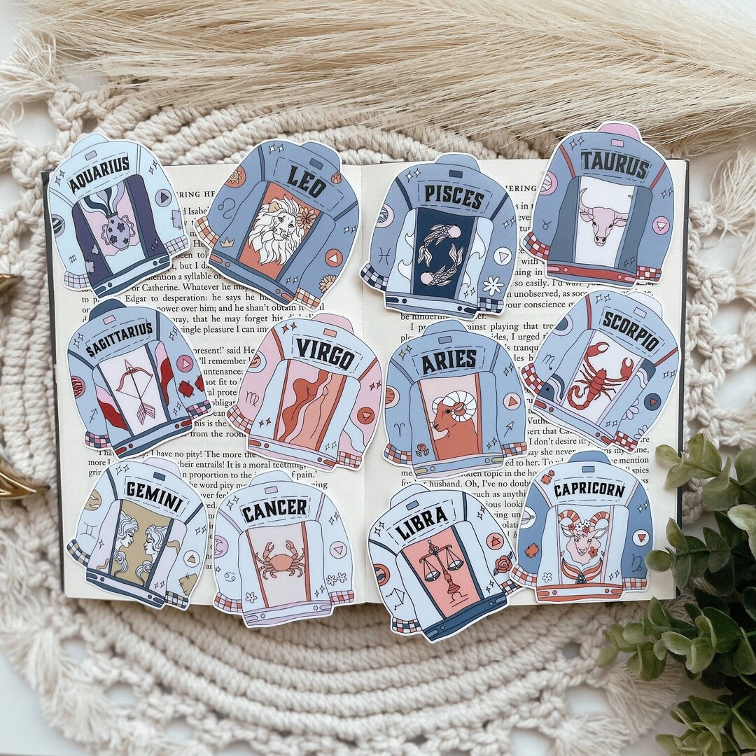 Zodiac Jean Jacket Sticker Zodiac Stickers Aries Leo Gemini Cancer ...