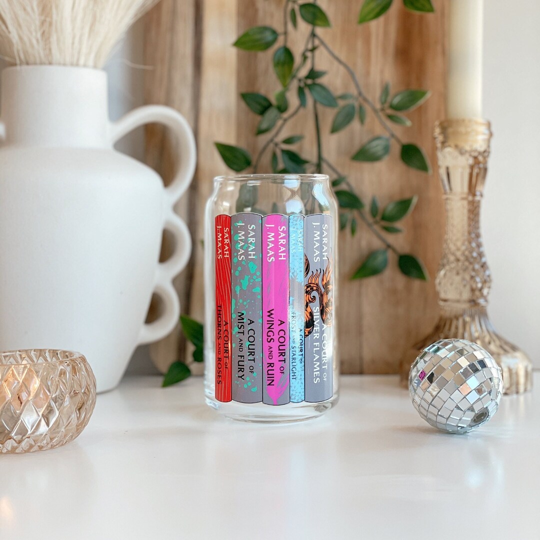 ACOTAR Bookstack Glass Can Tumbler, 16oz Bookish Gifts ACOTAR Gifts ...