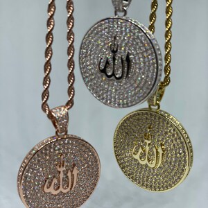 ALLAH Crystal Medallion Necklace - Etsy
