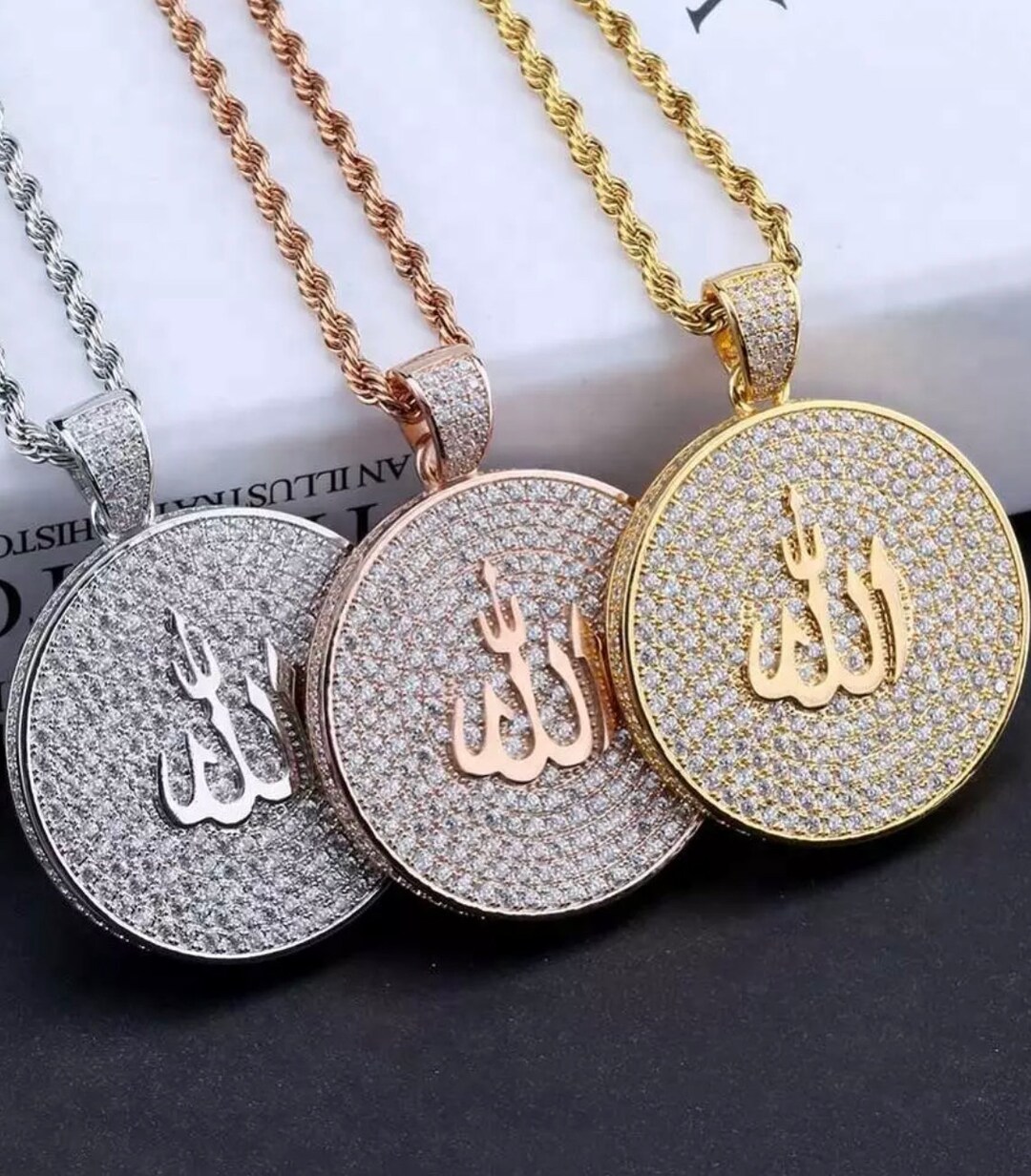 ALLAH Crystal Medallion Necklace - Etsy