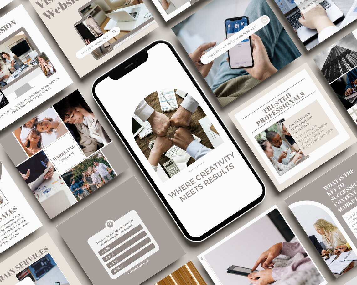 Marketing Agency Instagram Templates Editable Insta Posts for - Etsy
