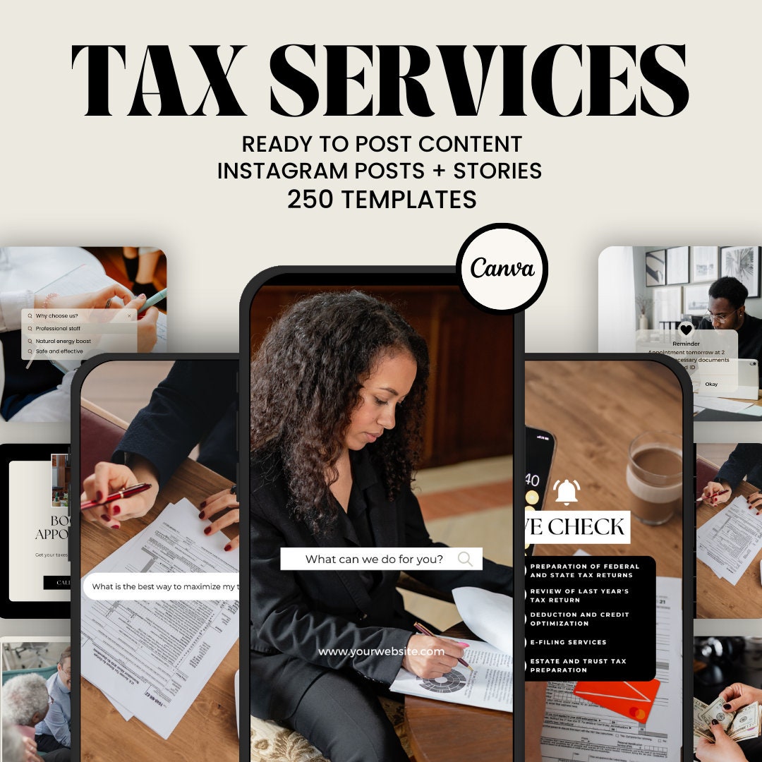 Tax Preparer Instagram & Facebook Templates: Social Media Posts and ...
