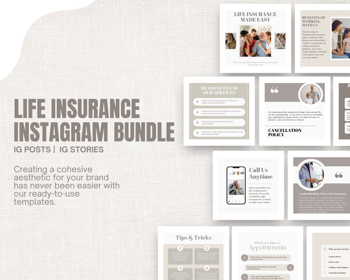 Life Insurance Instagram Post Template Social Media Marketing - Etsy