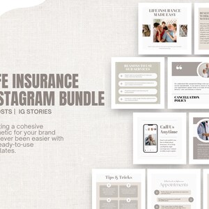 Life Insurance Instagram Post Template, Social Media Marketing Template ...