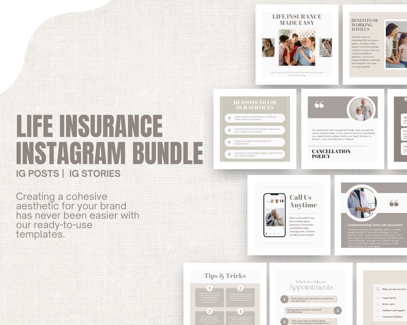 Life Insurance Instagram Post Template Social Media Marketing - Etsy