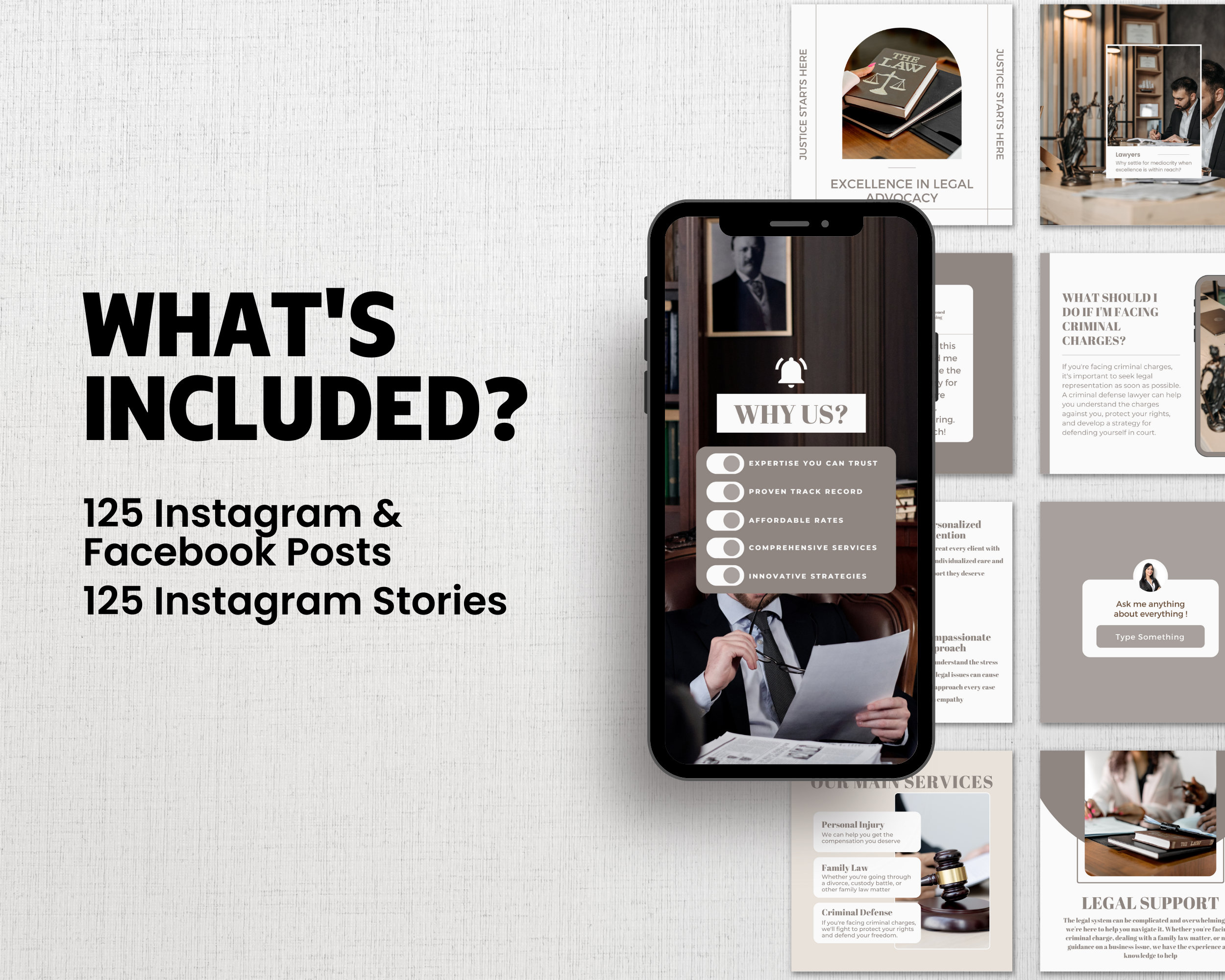 Lawyer Instagram Template, Editable Law Firm Marketing, Attorney ...
