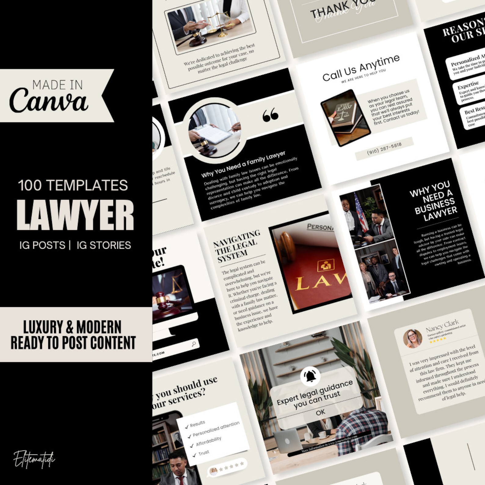 Lawyer Instagram Post Template, Social Media Marketing Template for Law ...
