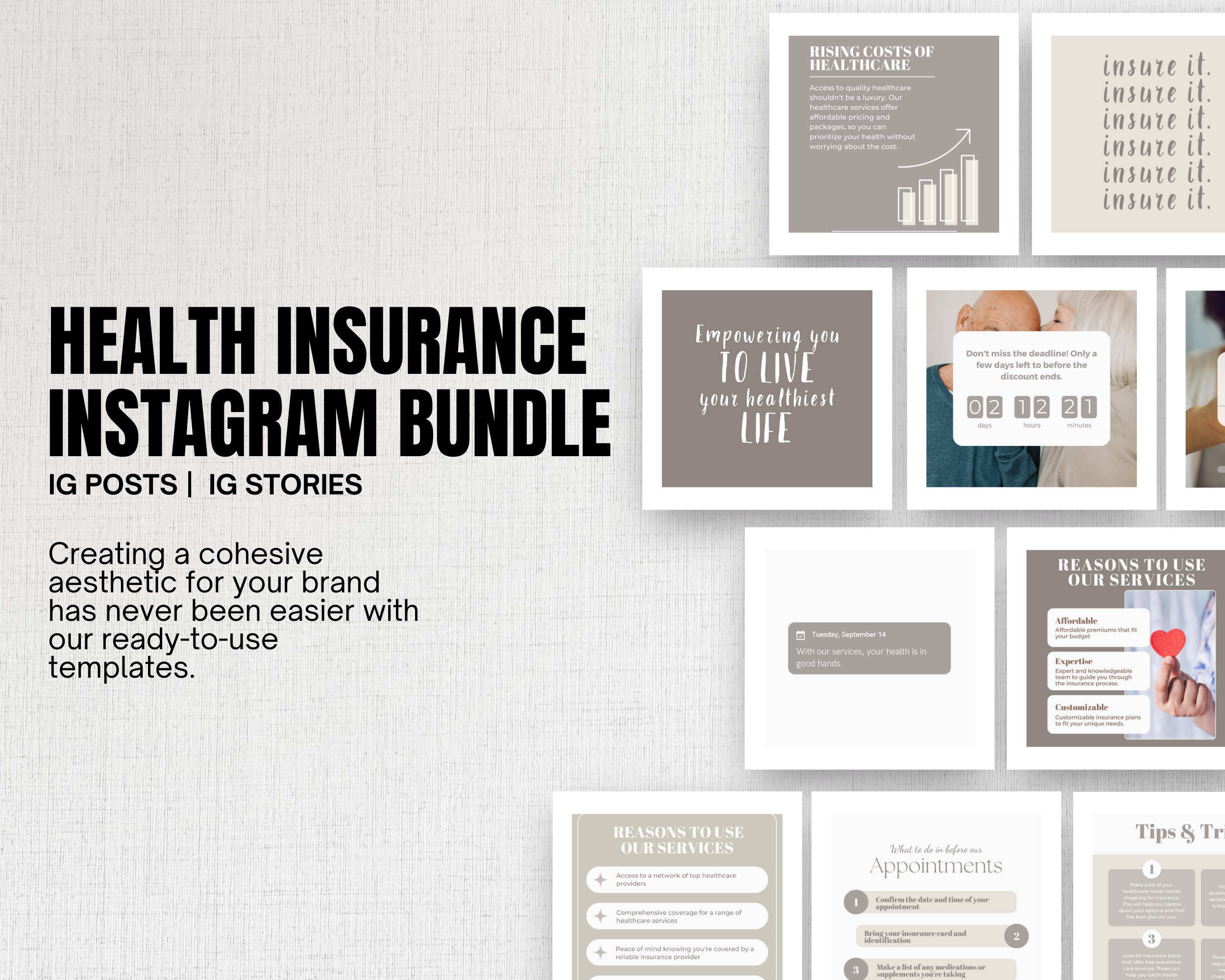 Health Insurance Broker Instagram Templates, Editable Health Insurance ...