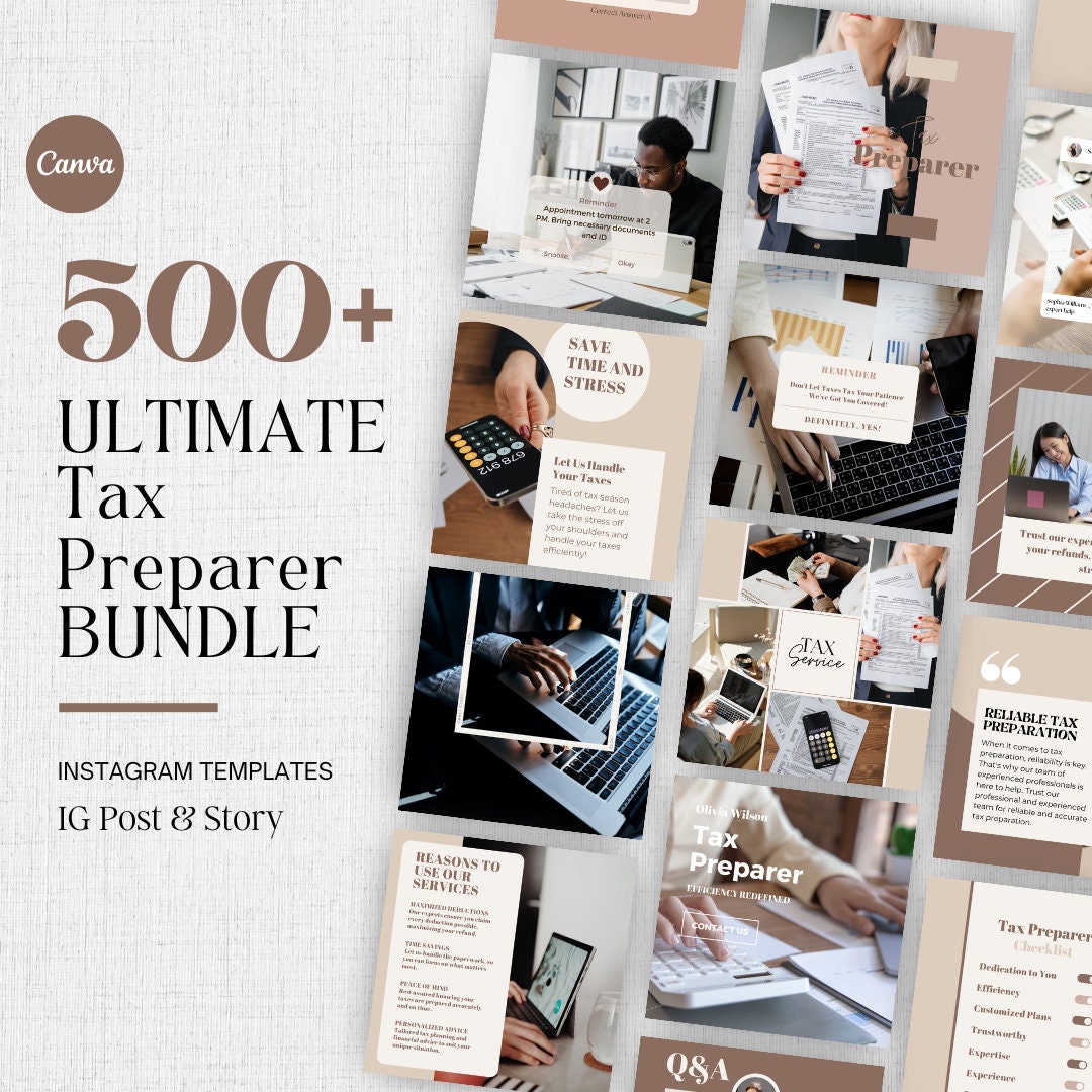 Tax Preparer Marketing, Editable Social Media Templates for Tax Prep ...