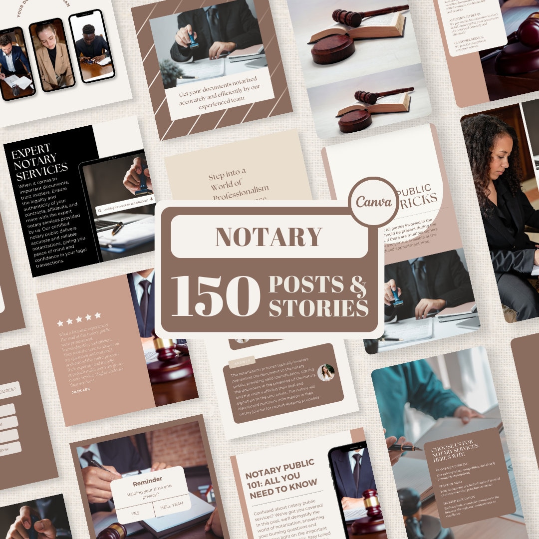 Notary Public Instagram & Facebook Templates: Editable Social Media ...
