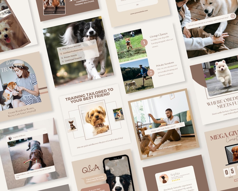 Dog Training Social Media Templates: Editable Facebook and Instagram ...