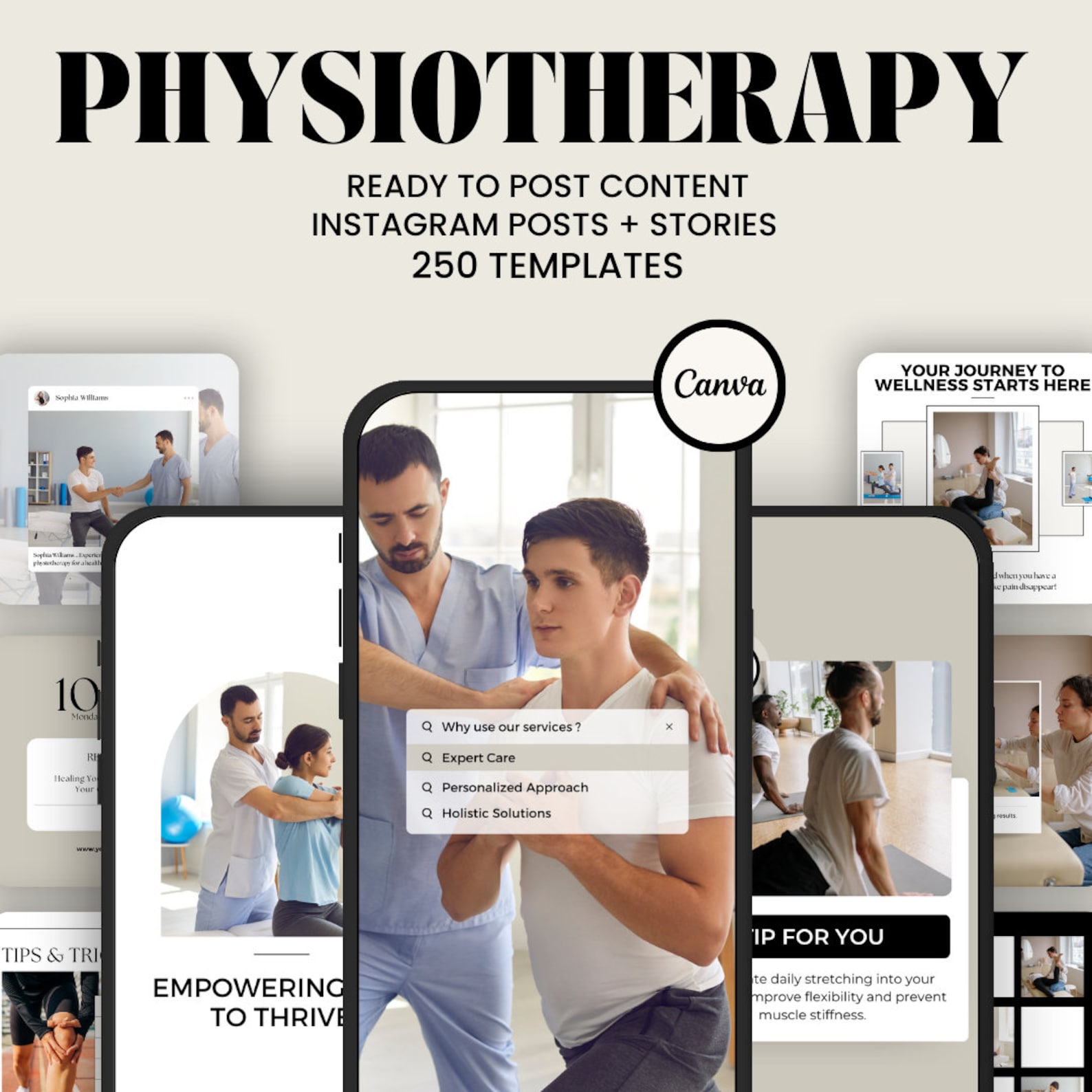 Physiotherapy Social Media Templates: Instagram & Facebook (canva ...