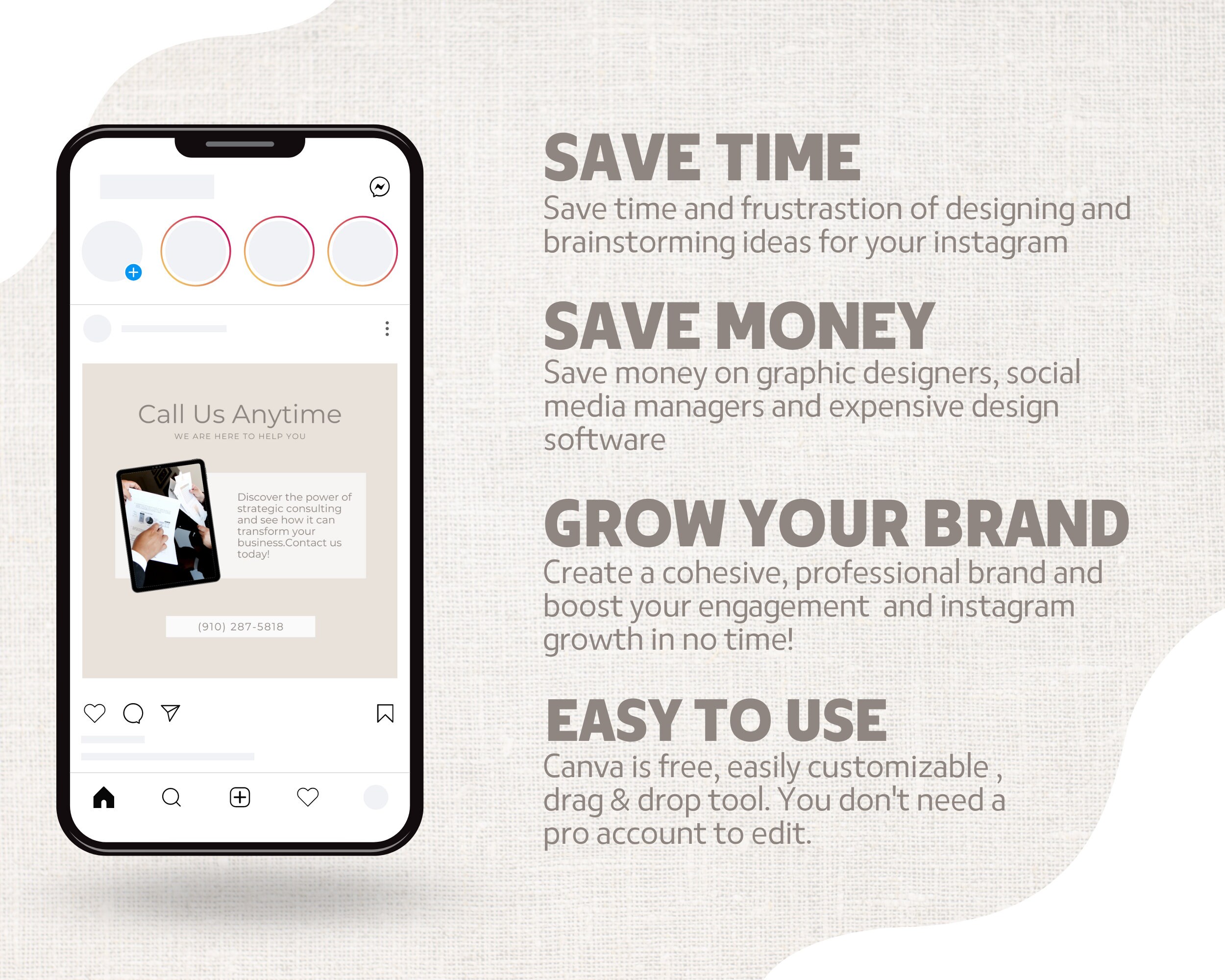 Business Consulting Instagram Post Template, Editable Social Media ...