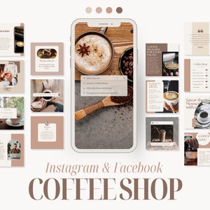 Coffee Shop Instagram Template, Social Media Posts for Coffee House ...