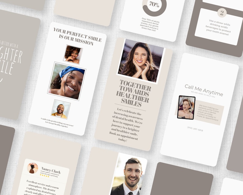 Dentist Instagram Posts Templates, Editable Social Media for Dental ...