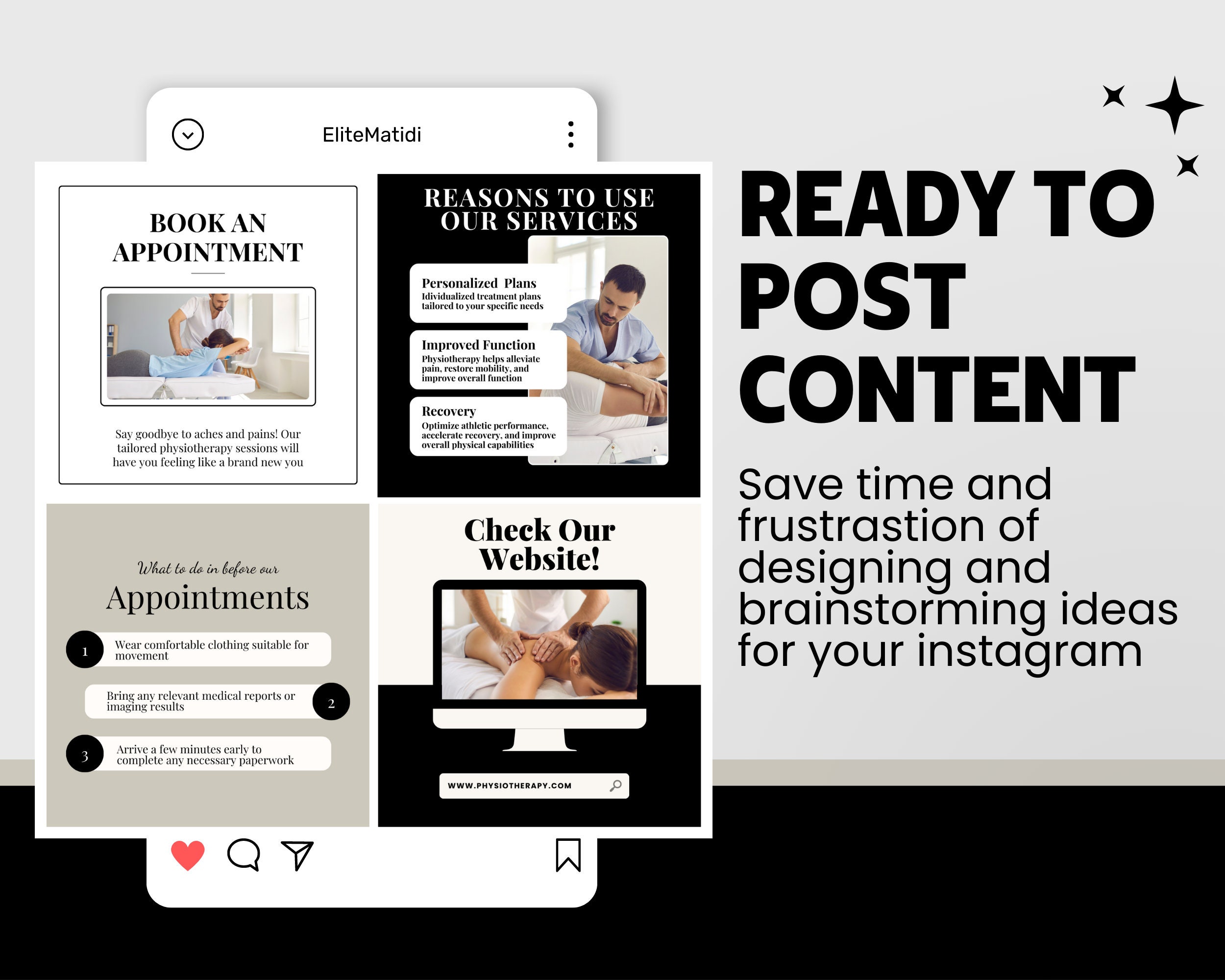 Physiotherapy Instagram Post Template, Social Media Marketing Template ...