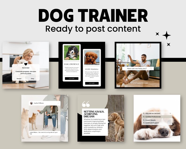 Dog Training Social Media Templates: Instagram & Facebook (editable in ...
