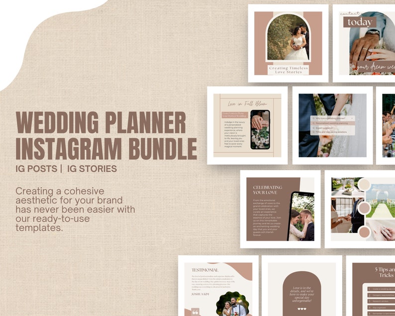 Wedding Planner Instagram Post Template, Editable Social Media Posts ...