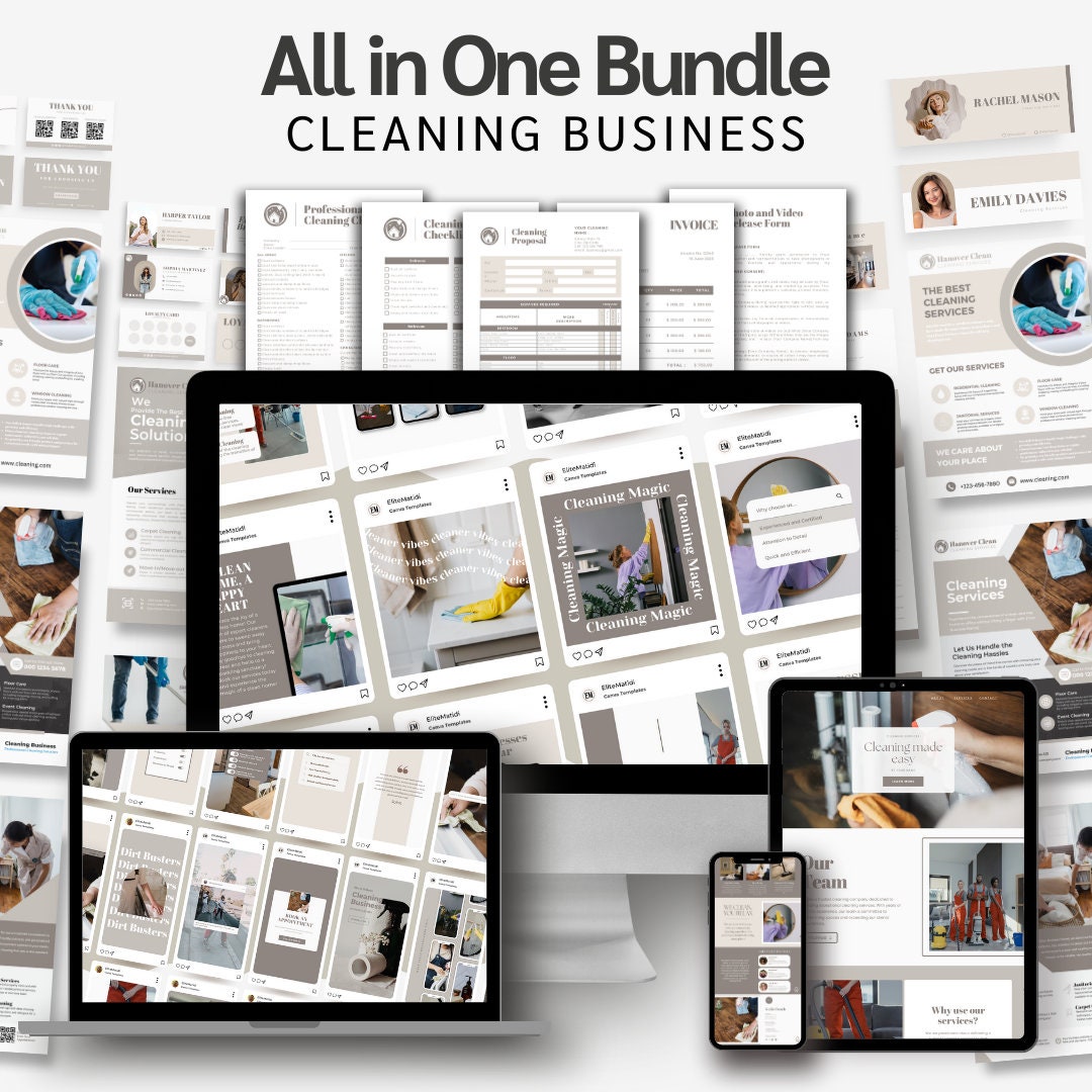 Cleaning Business Starter Kit, Editable Cleaning Services Bundle ...