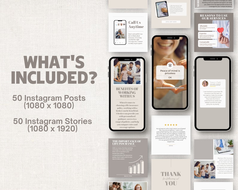 Life Insurance Instagram Post Template Social Media Marketing - Etsy
