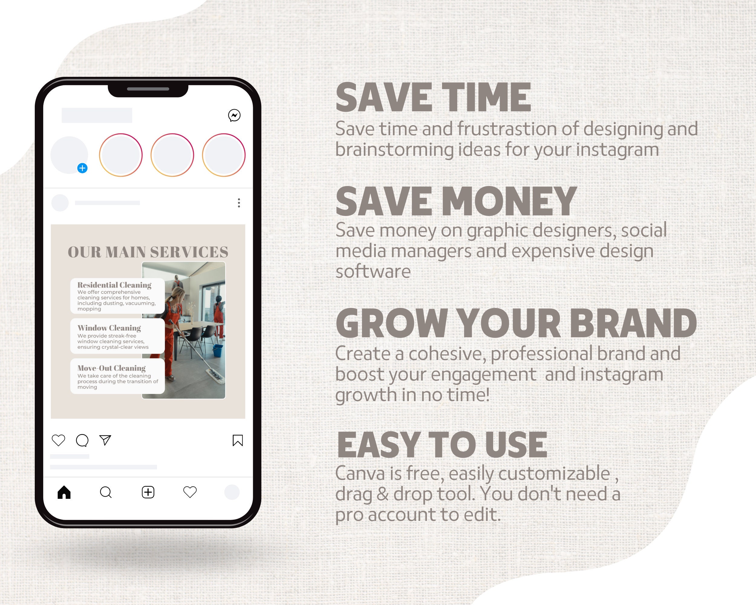 Cleaning Business Instagram Post Template, Editable Social Media Posts ...