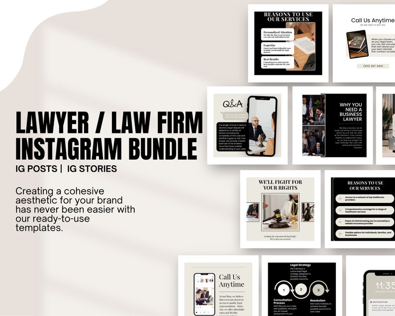 Lawyer Instagram Post Template, Social Media Marketing Template for Law Firm, Editable Attorney ...