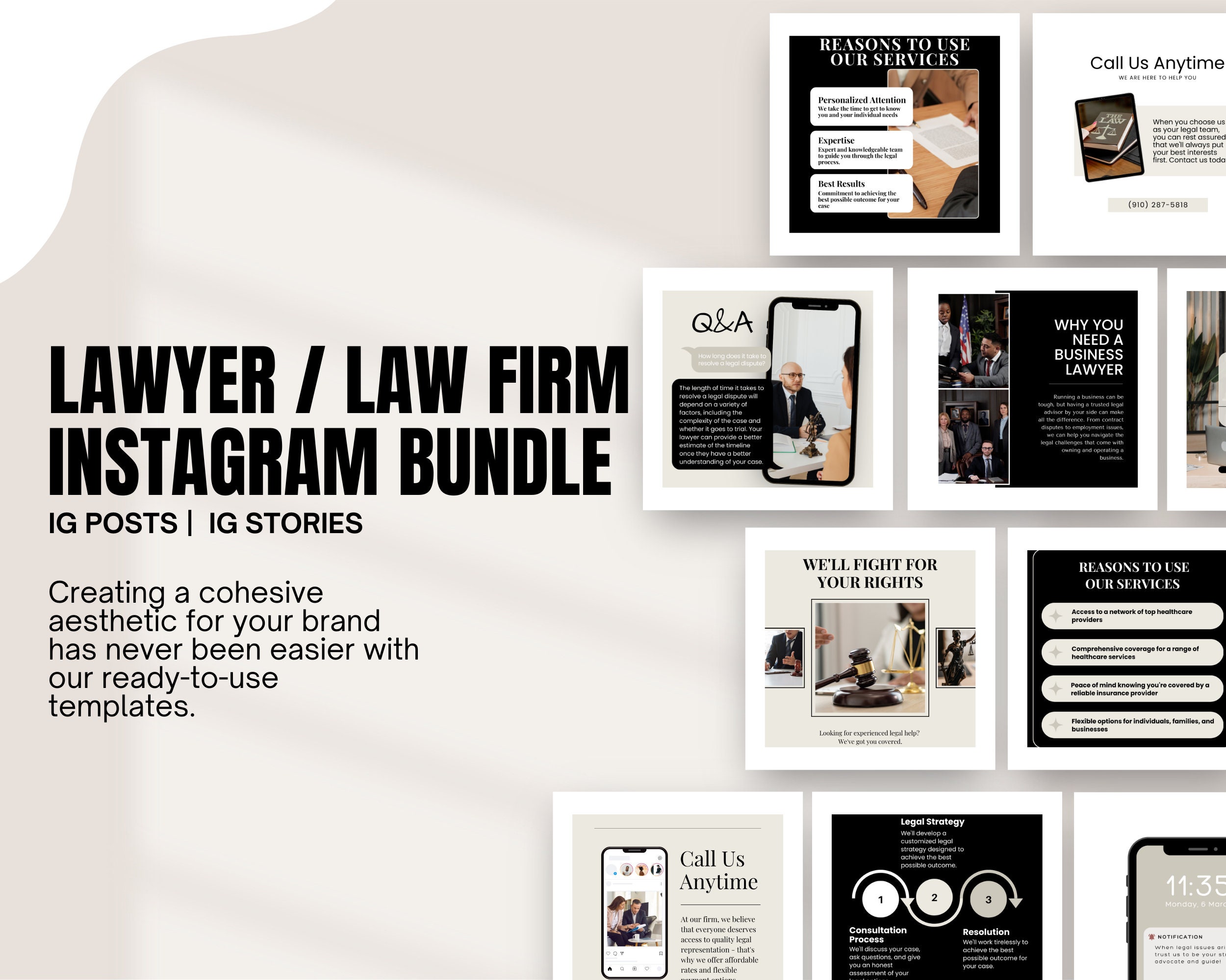 Lawyer Instagram Post Template, Social Media Marketing Template for Law ...