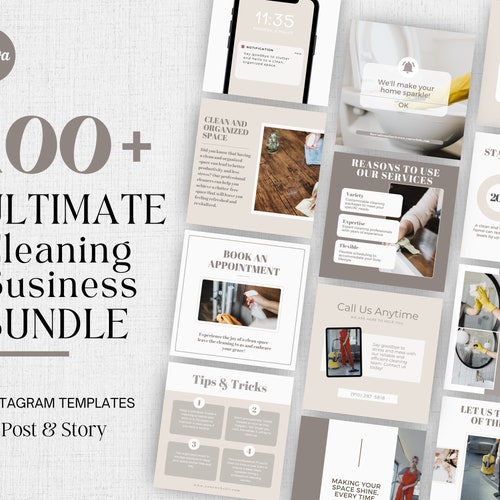 Cleaning Business Instagram Post Template Editable Social - Etsy