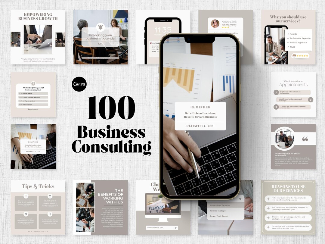 Business Consulting Instagram Post Template, Editable Social Media ...