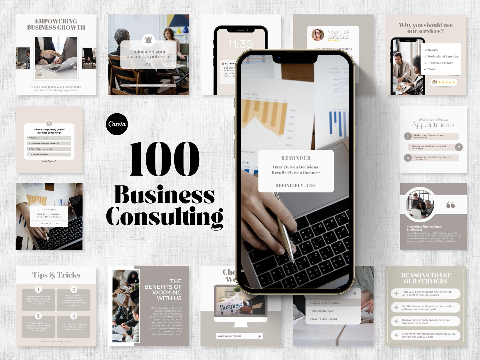 Business Consulting Instagram Post Template, Editable Social Media ...