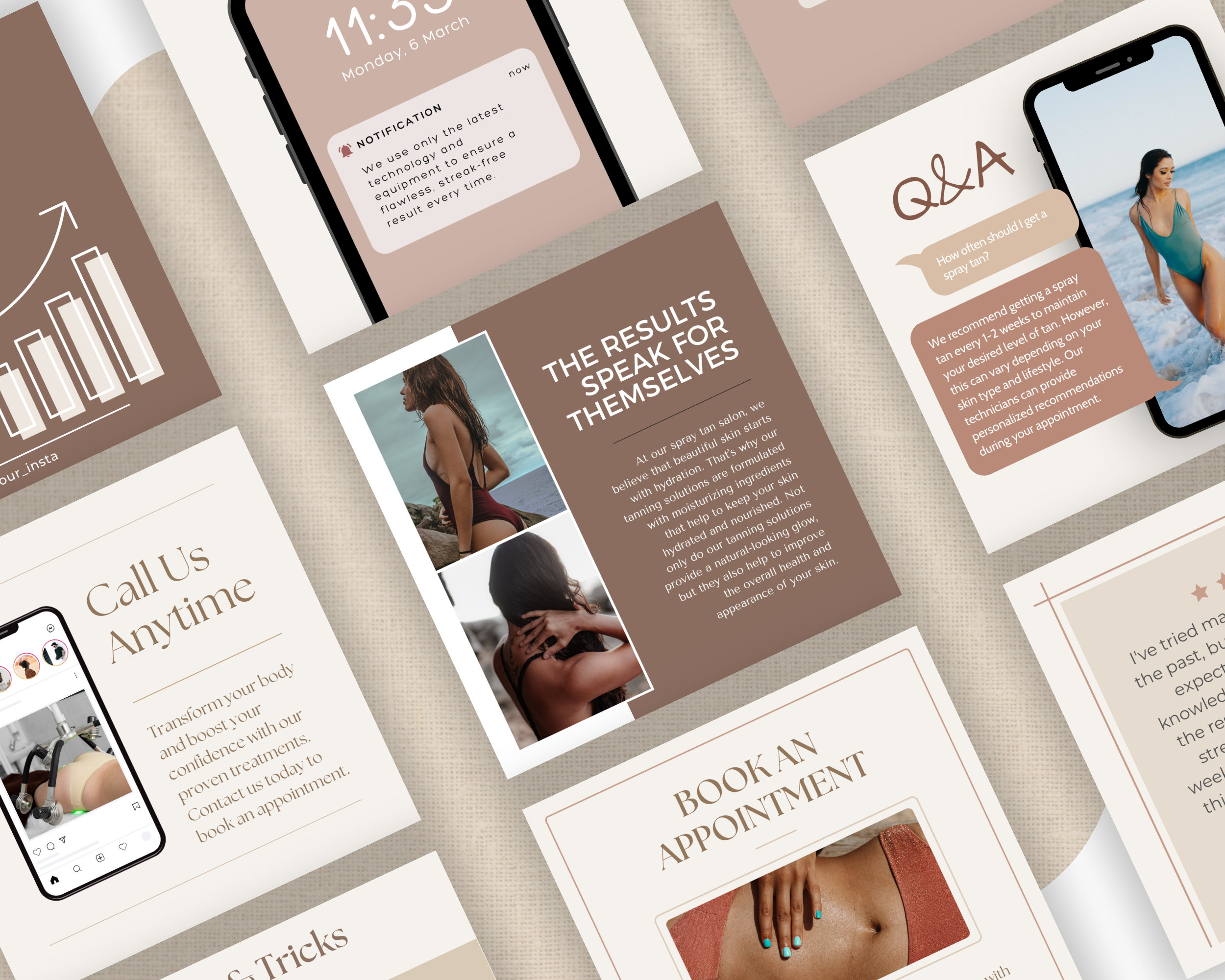 Spray Tan Instagram, Spray Tanning Editable Template, Tanning Salon ...