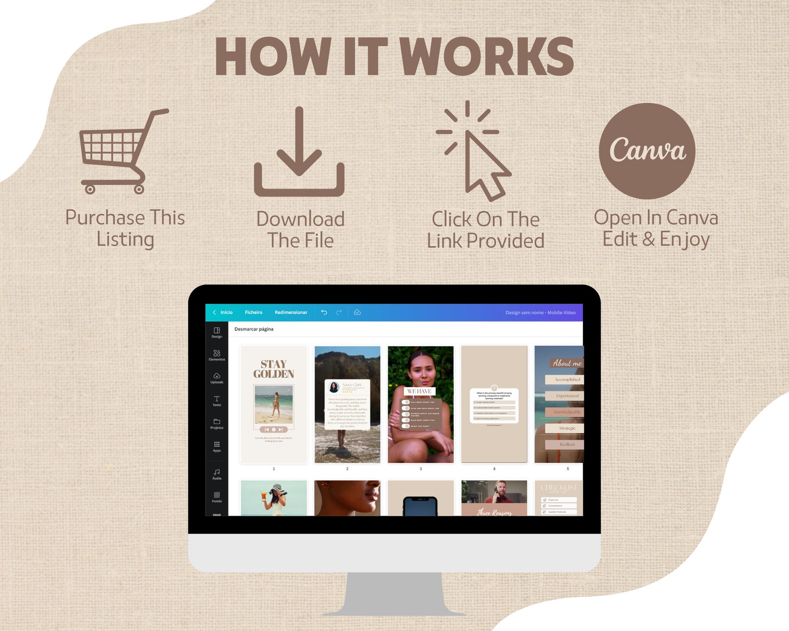 Spray Tan Reels Video Templates, Editable Instagram Template for ...