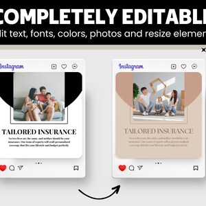Insurance Agent Instagram Template, Editable Social Media Posts for ...