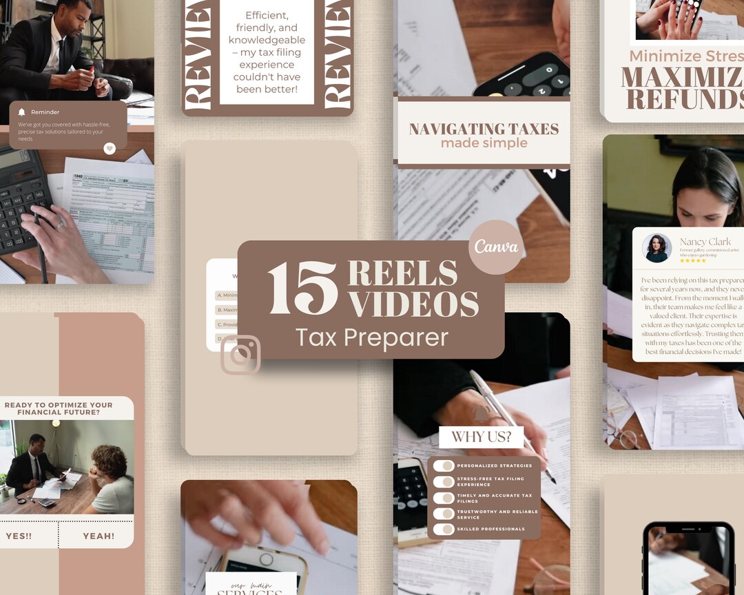 Tax Prep Instagram Reels: Tiktok Video Templates for a Tax Preparer ...