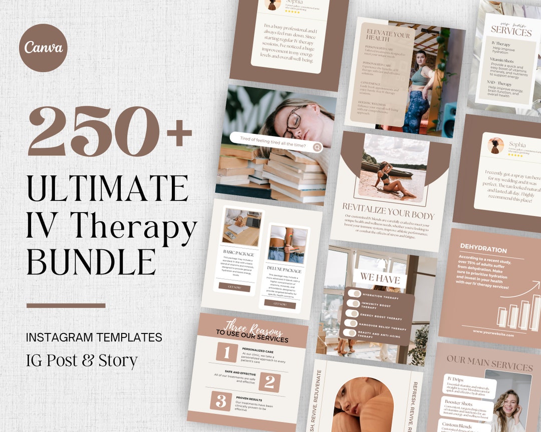 Iv Therapy Instagram Post Template, Editable Social Media Posts for Iv ...