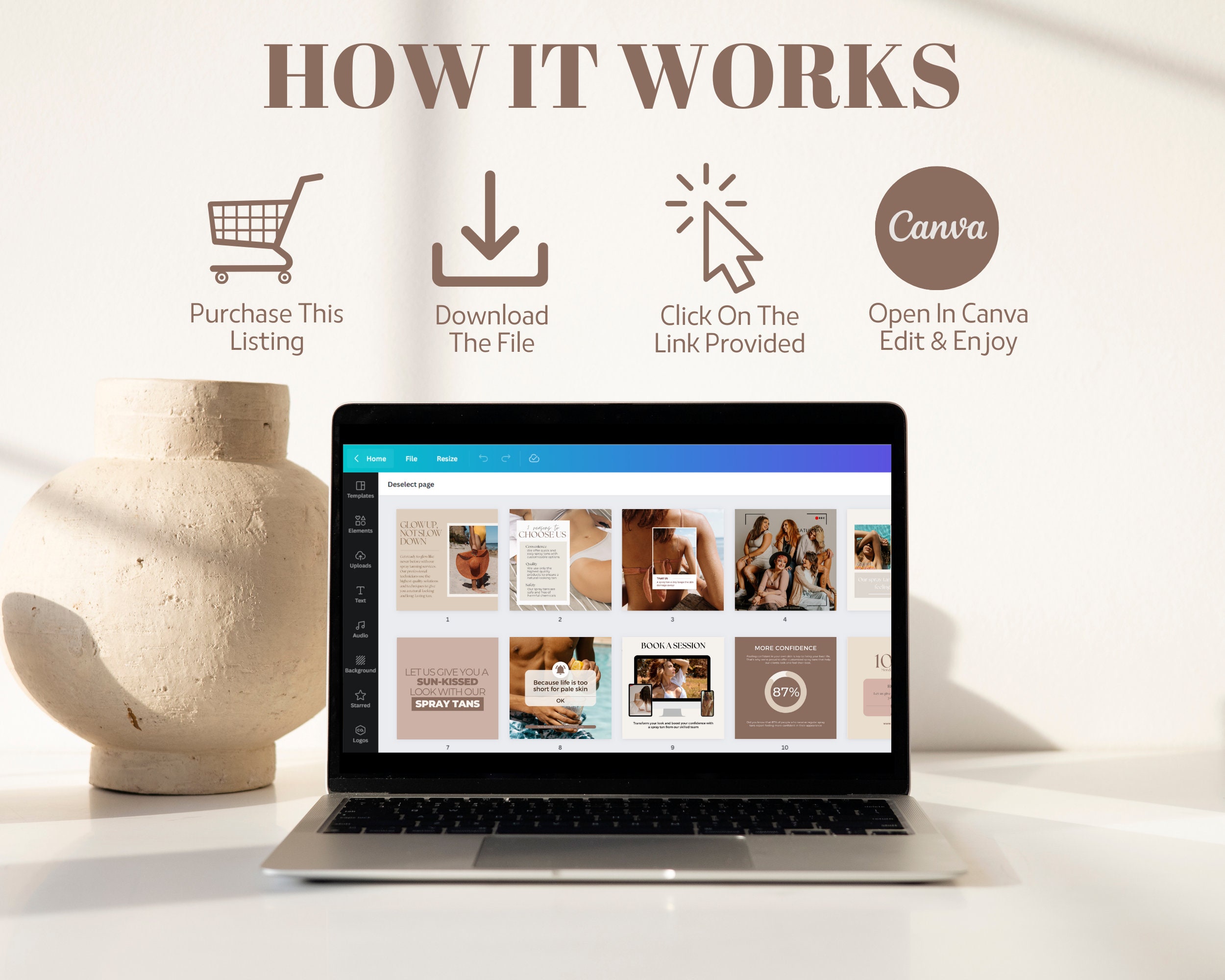 Spray Tanning Marketing Content Bundle: Facebook, Instagram, and Tiktok ...