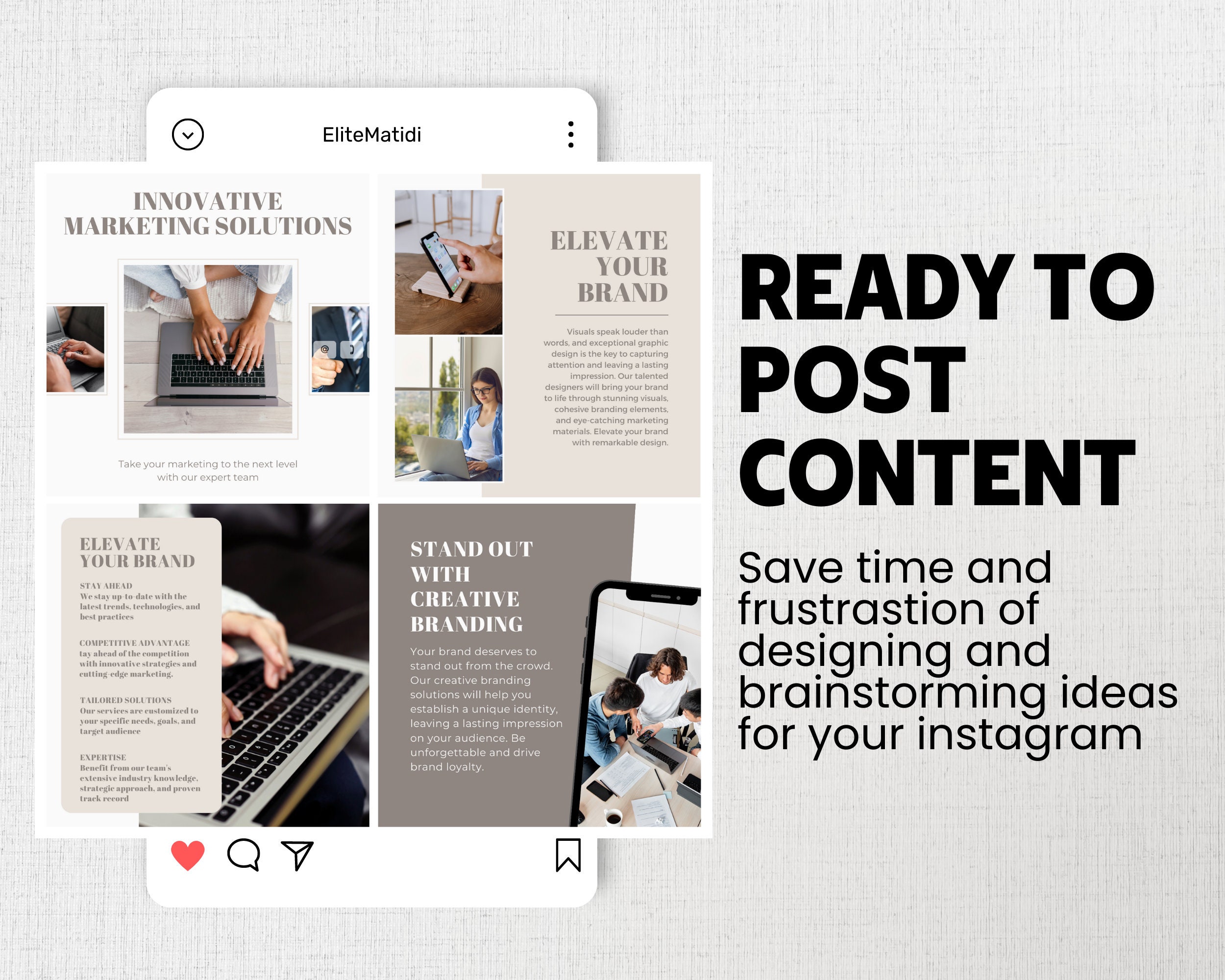 Marketing Agency Instagram Post Template, Social Media Posts for Social ...