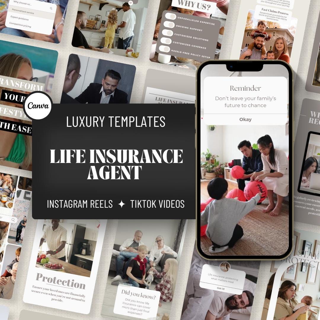 Life Insurance Reels Templates: Social Media Content for Agents (canva ...