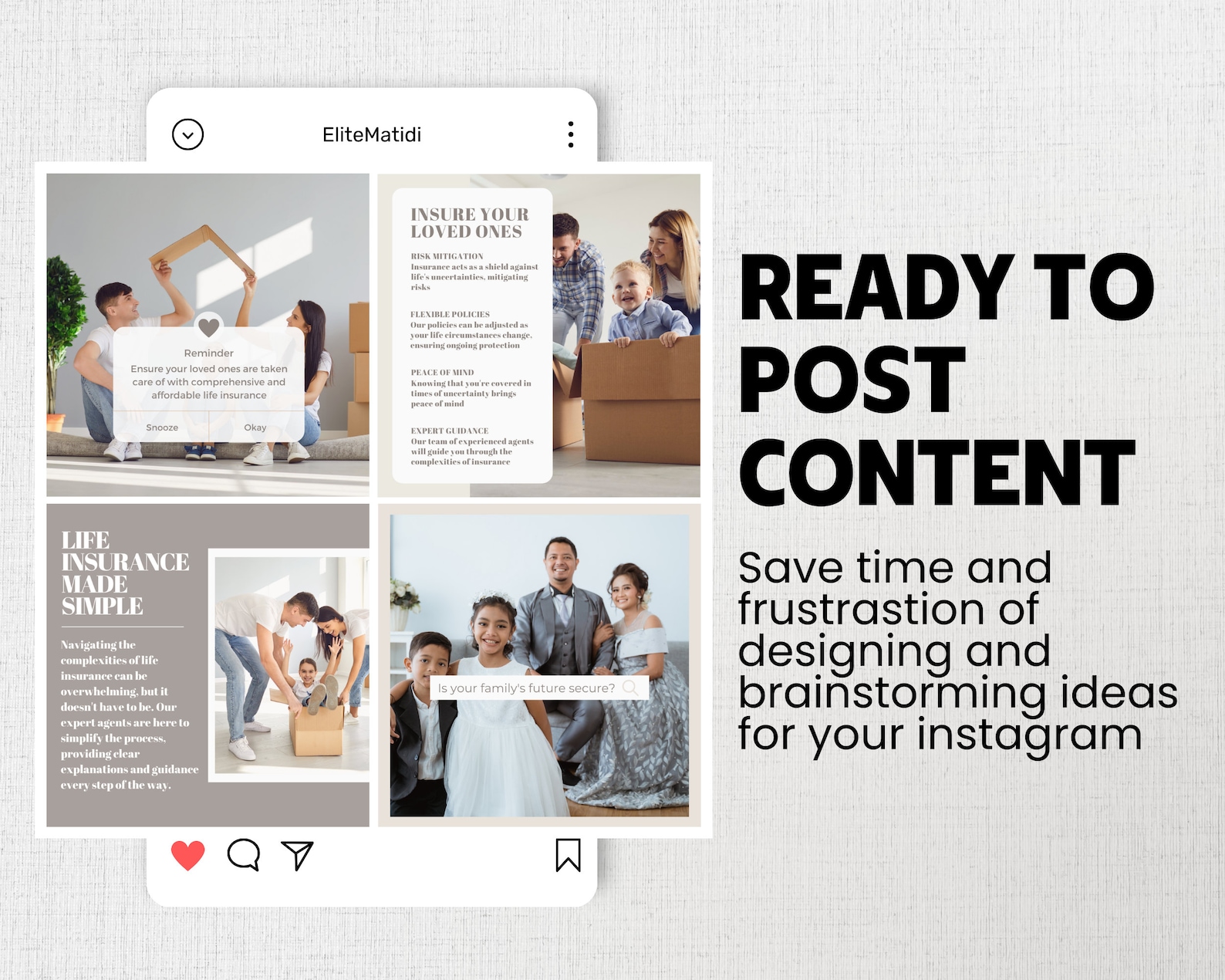 Life Insurance Social Media Templates: Instagram & Facebook Posts and ...