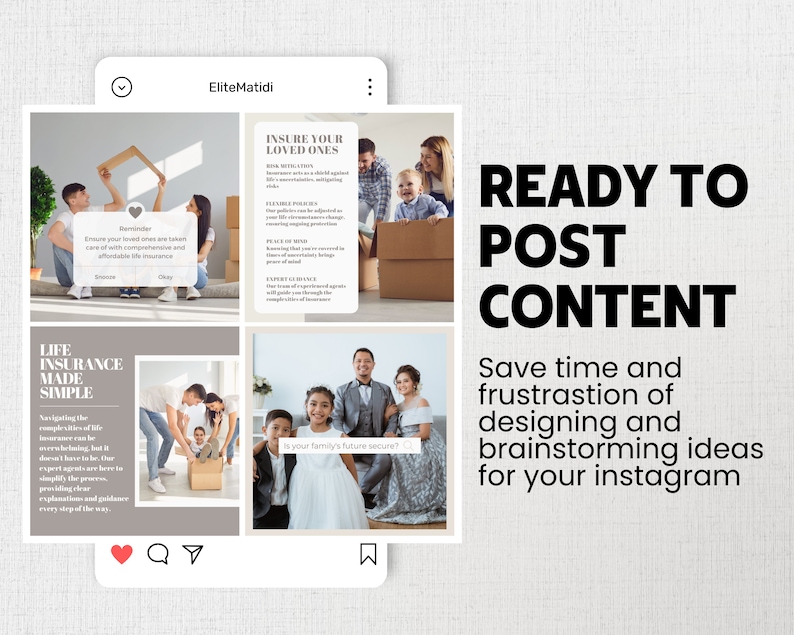 Life Insurance Social Media Templates: Instagram & Facebook Posts and ...