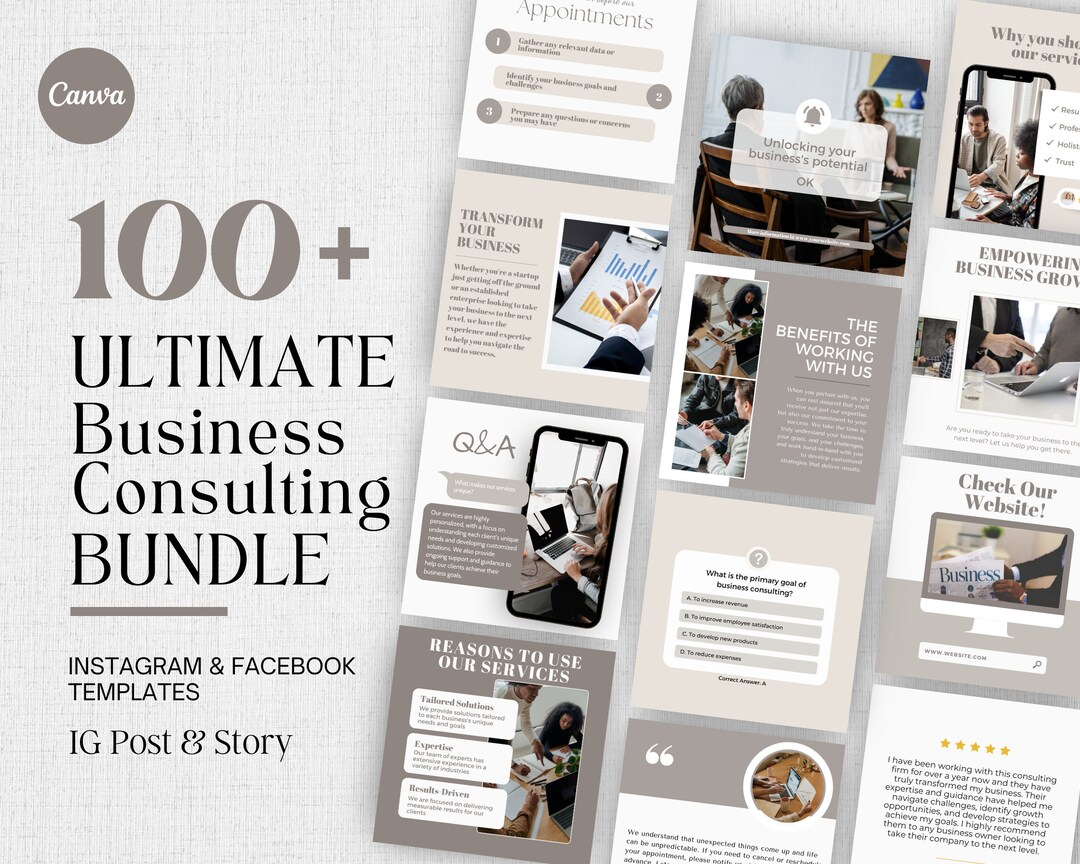 Business Consulting Instagram Post Template, Editable Social Media ...