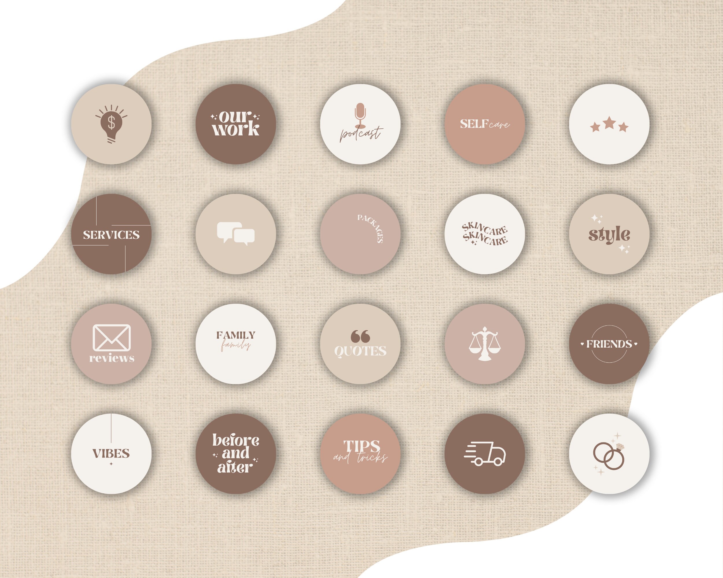 Editable Instagram Highlight Covers, Insta Highlight Icons Luxury Boho ...