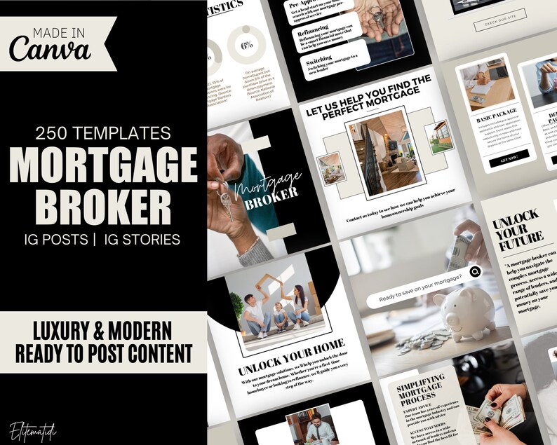 Mortgage Broker Instagram Post Template, Editable Social Media Posts ...
