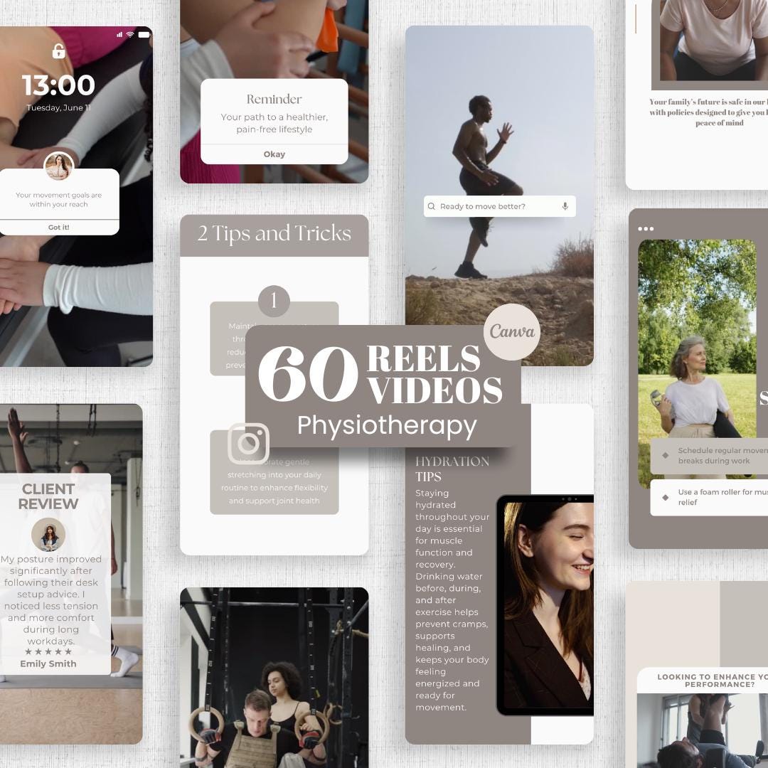 Physiotherapy Reels: Social Media Video Templates for Physios (digital ...
