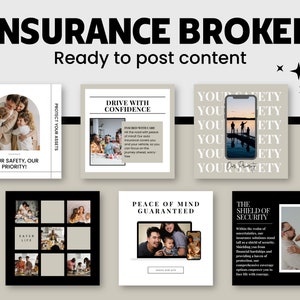 Insurance Agent Instagram Template, Editable Social Media Posts for ...