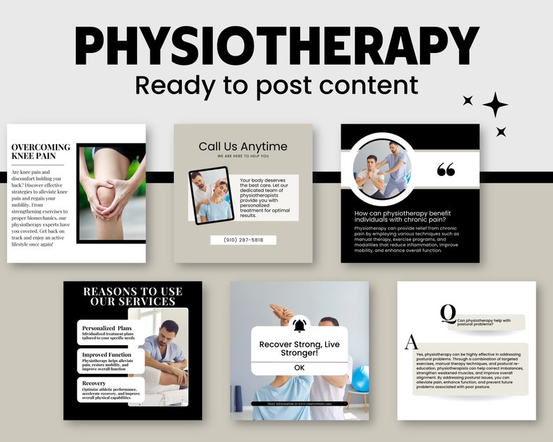 Physiotherapy Instagram Post Template, Social Media Marketing Template ...