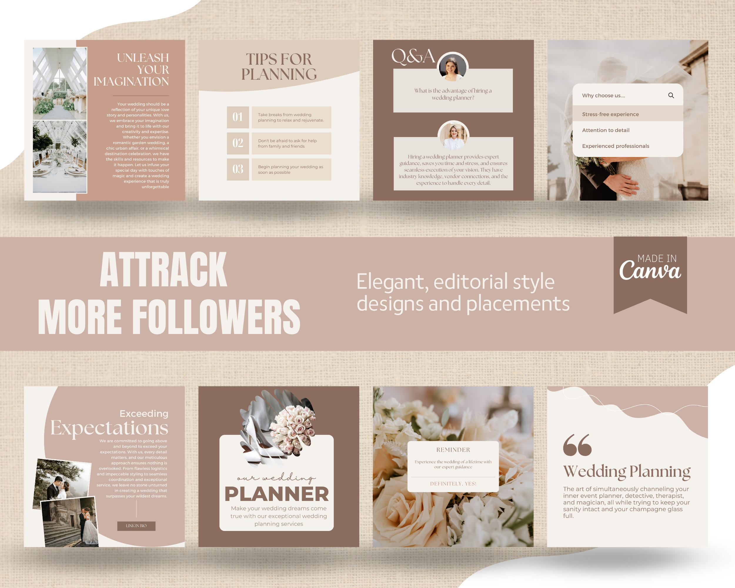 Wedding Planner Instagram Post Template, Editable Social Media Posts ...