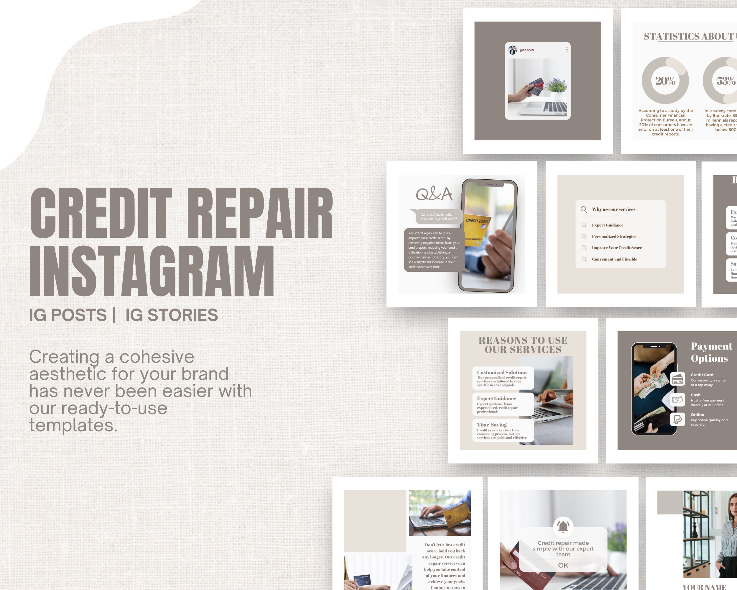 Credit Repair Instagram Post Template, Editable Credit Coaches ...